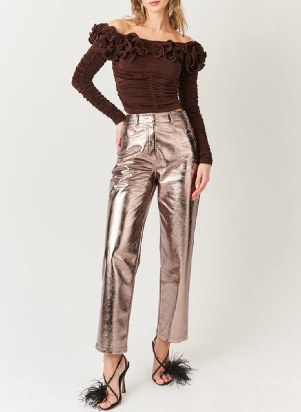 Bronze Metallic Pant – TheMellieShop