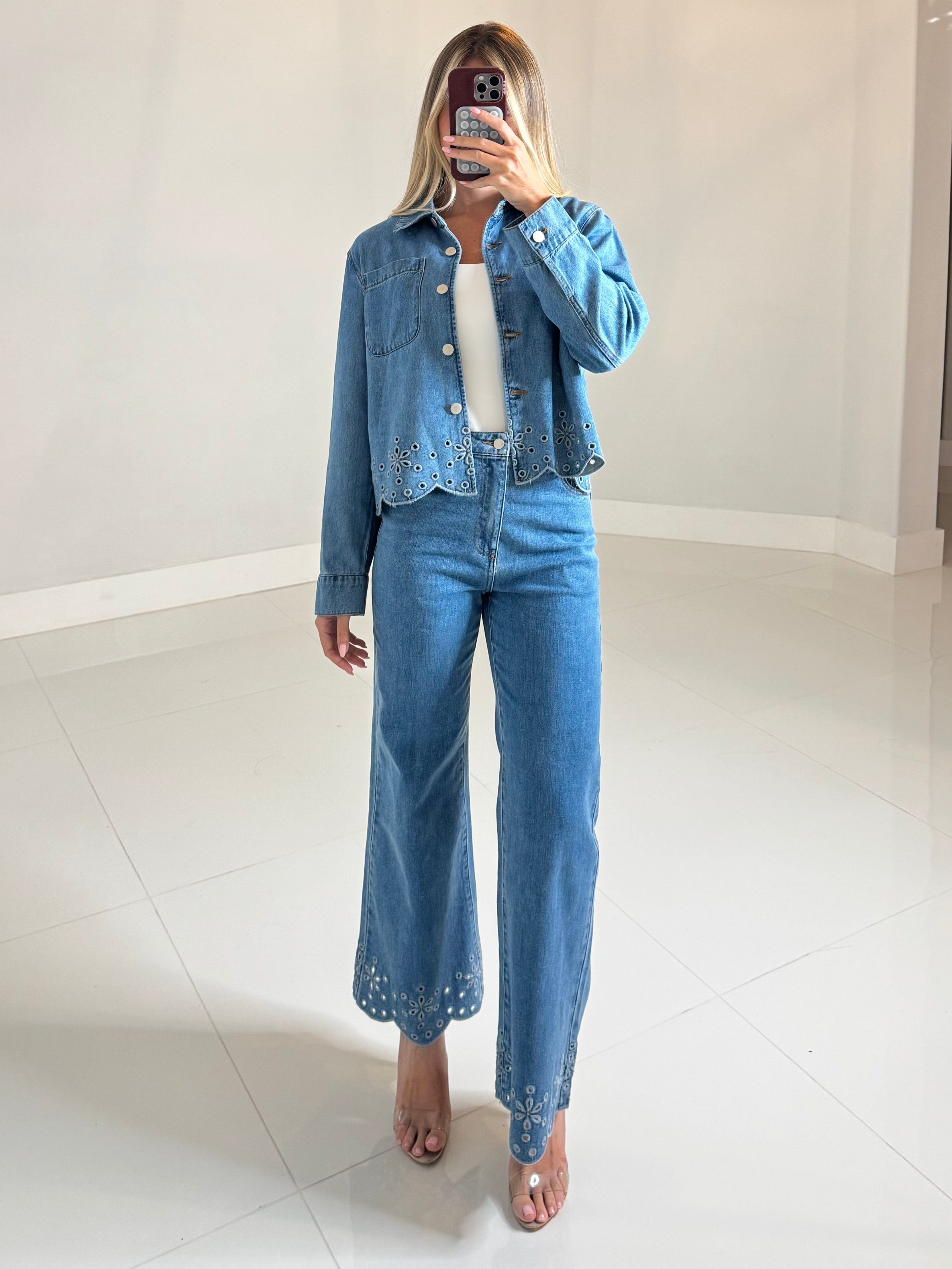 Eyelet Denim Set – TheMellieShop