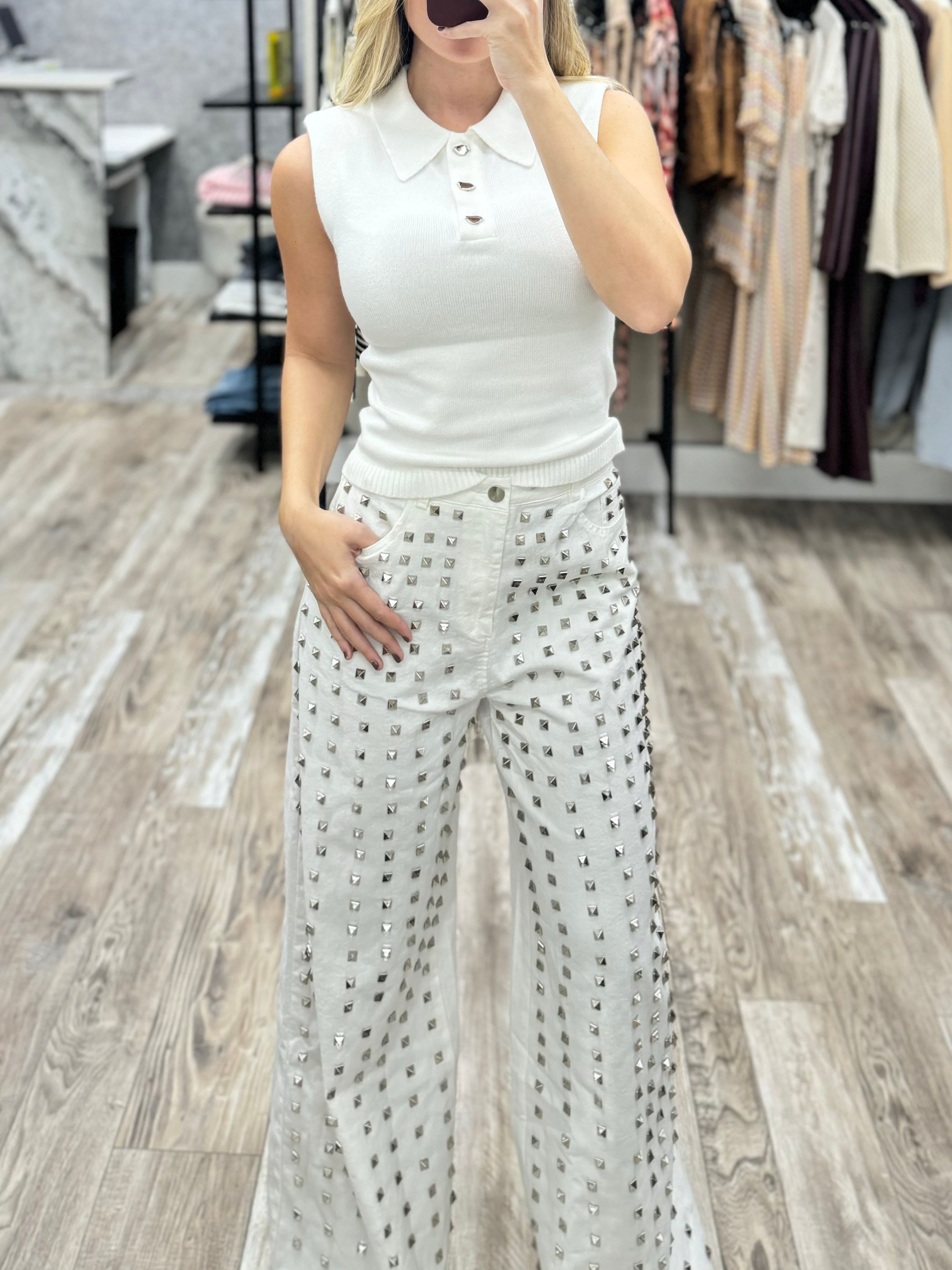 White Collared Top – TheMellieShop